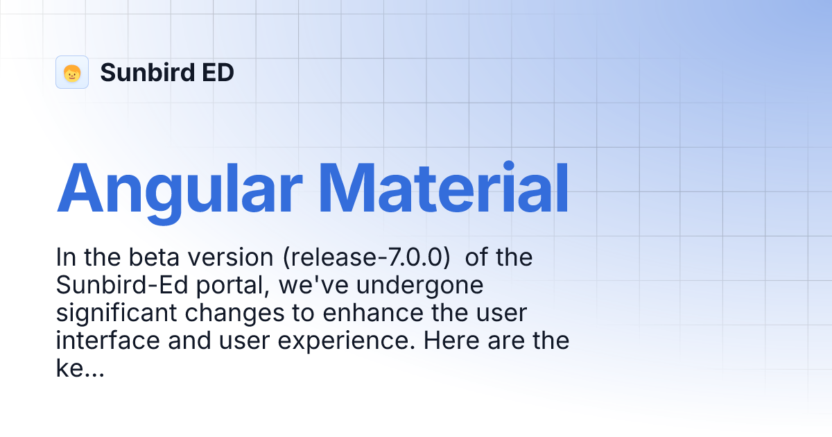 Angular Material | Sunbird ED