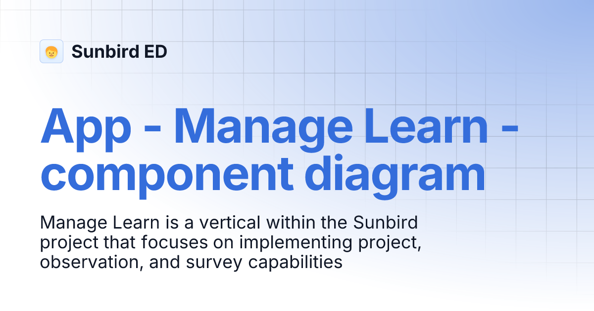 App - Manage Learn - component diagram | Sunbird ED