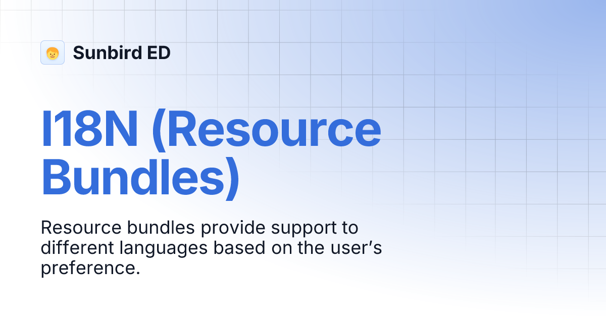 I18N (Resource Bundles) | Sunbird ED