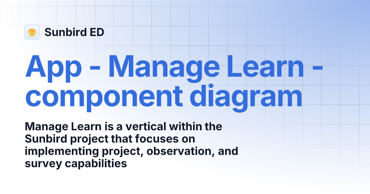 App - Manage Learn - component diagram | Sunbird ED
