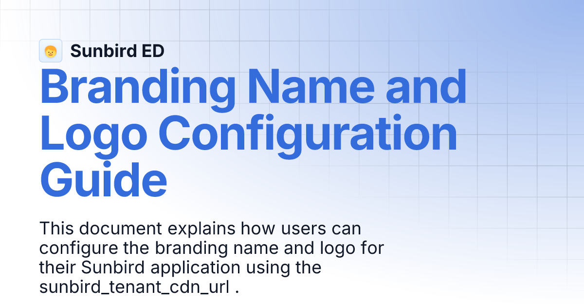 Branding Name and Logo Configuration Guide | Sunbird ED
