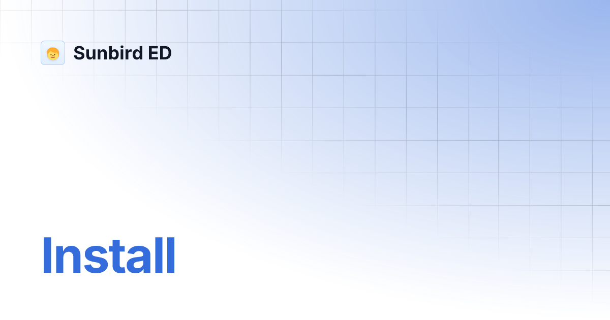 Install | Sunbird ED