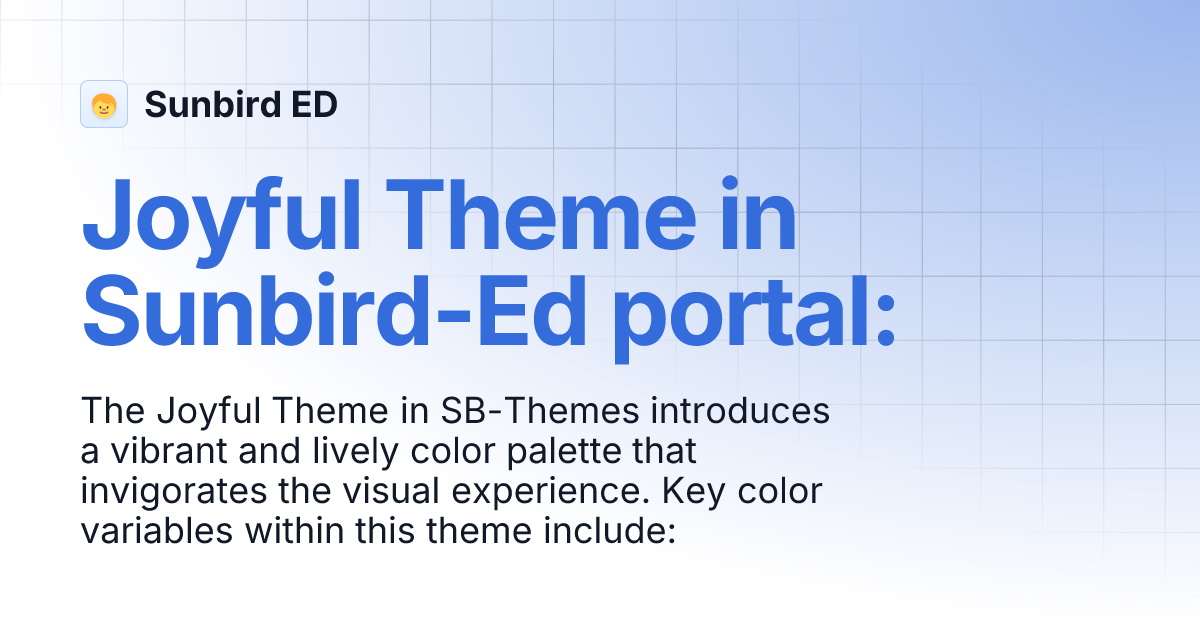 Joyful Theme in Sunbird-Ed portal: | Sunbird ED