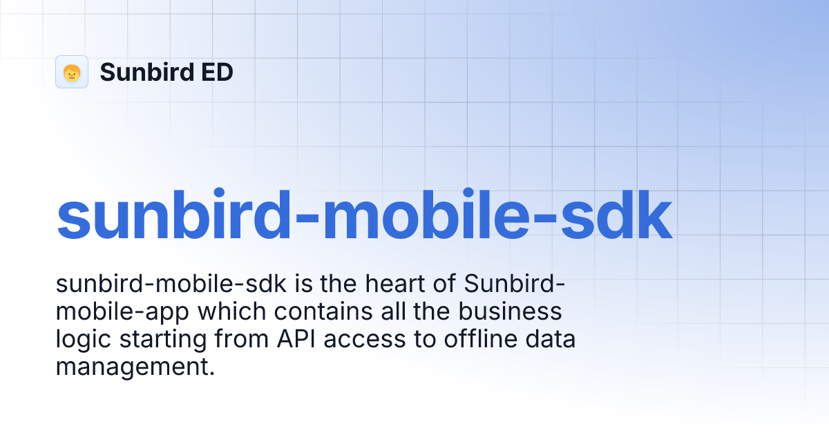 sunbird-mobile-sdk | Sunbird ED